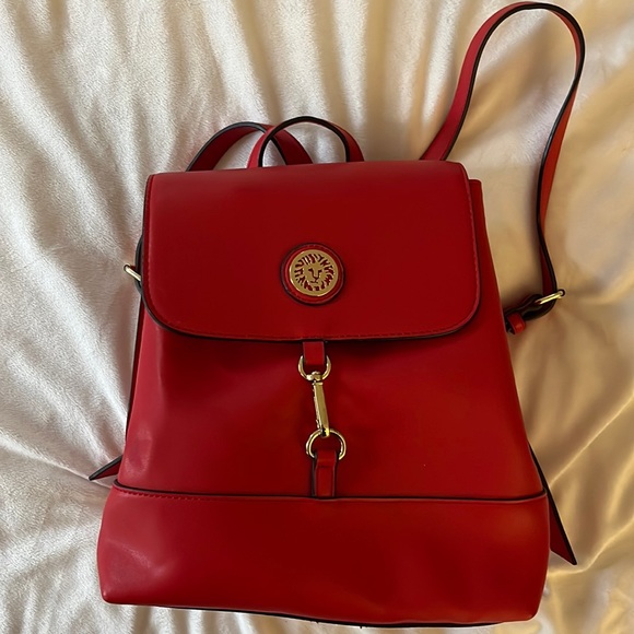 Anne Klein | Bags | Anne Klein Red Backpack Purse Nwot Leather | Poshmark